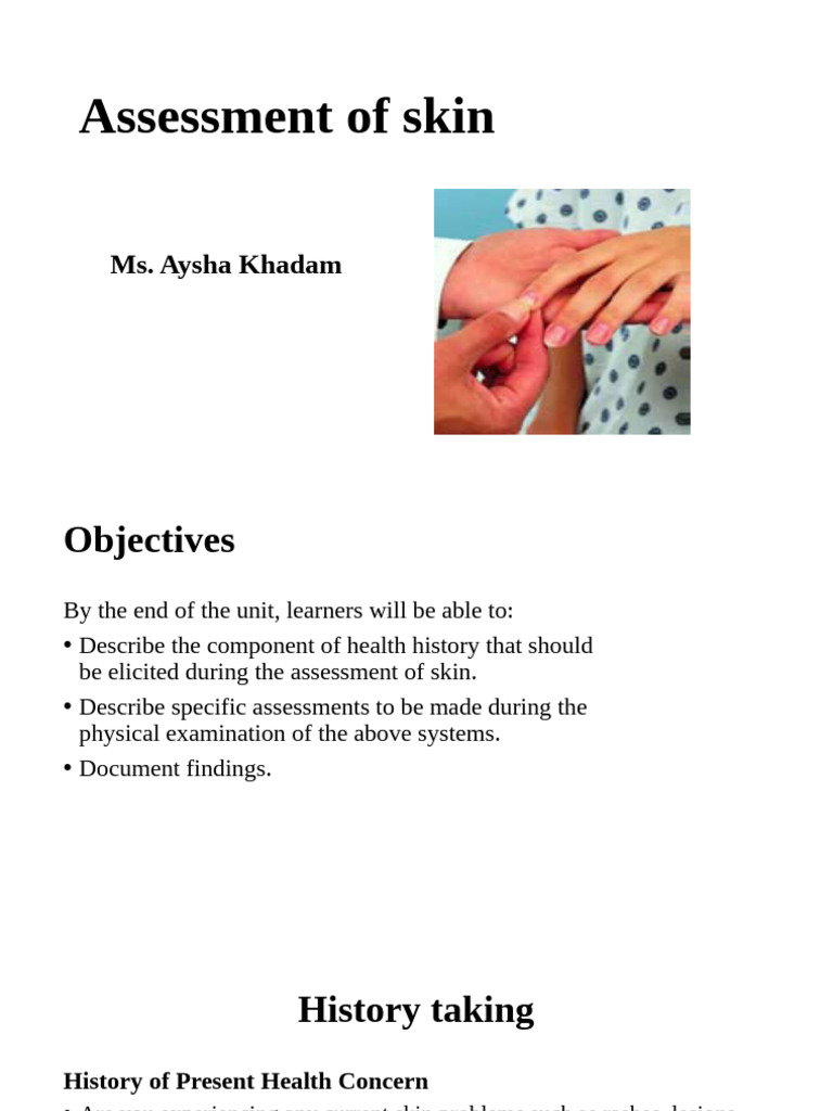 Assessment of skin. HA-1 | PDF