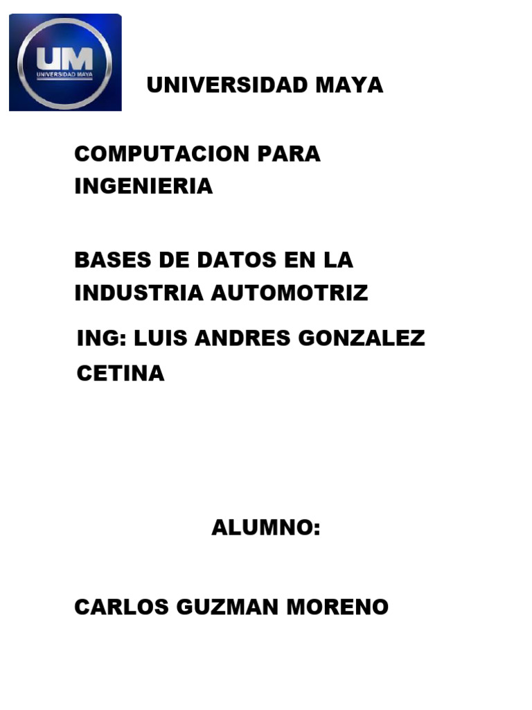 Base de Datos en La Industria Automotriz | PDF
