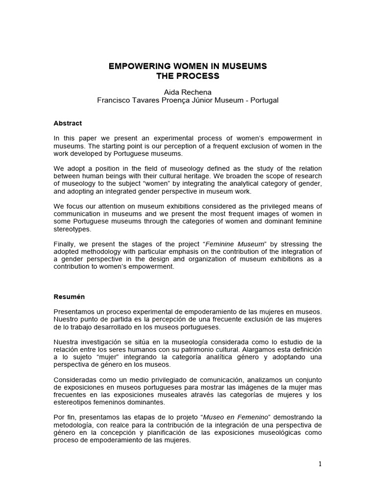 EMPOWERING_WOMEN_IN_MUSEUMS_THE_PROCESS | PDF