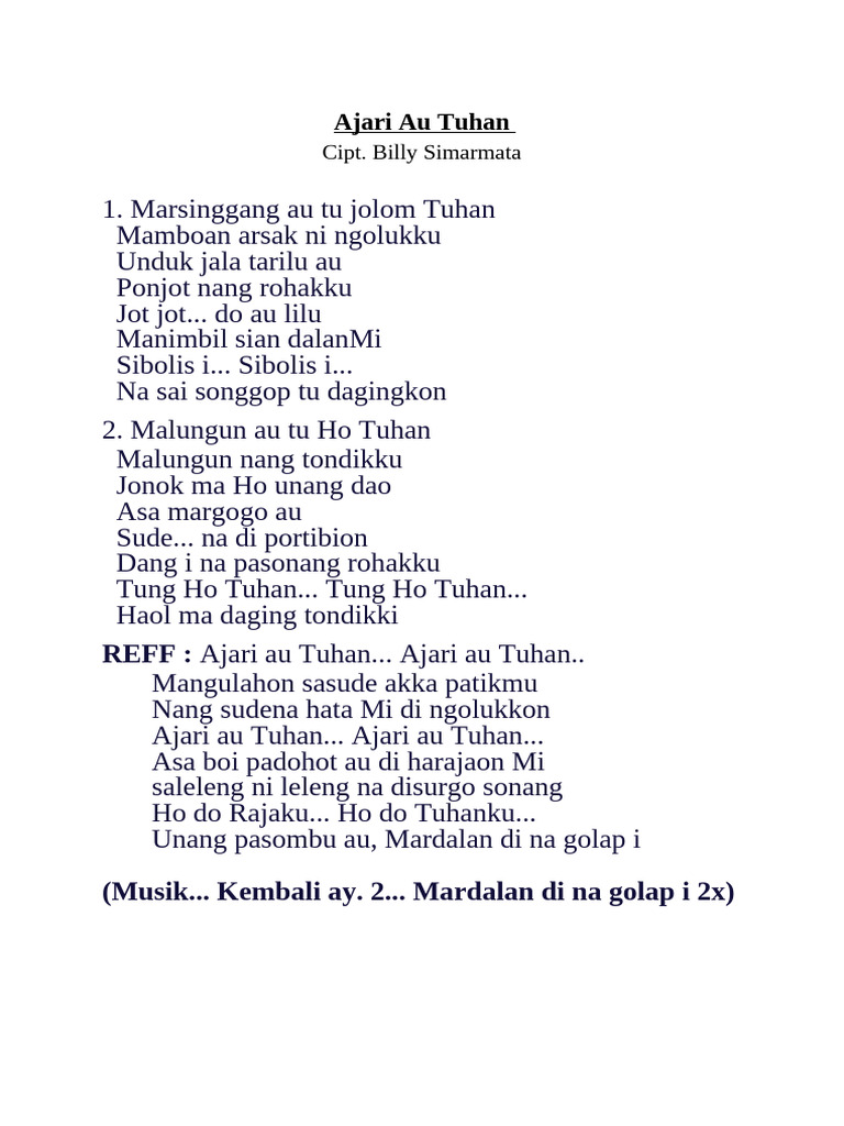 Ajari Au Tuhan | PDF