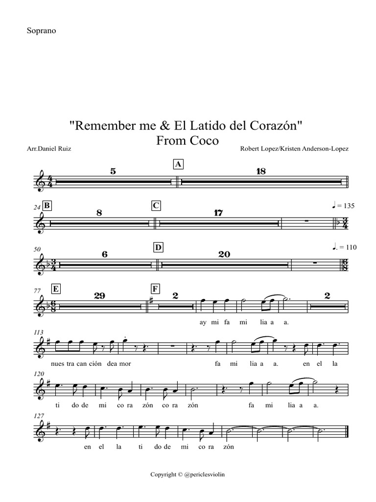 Remember Me From Coco Sib.6 (2) - Partes | PDF