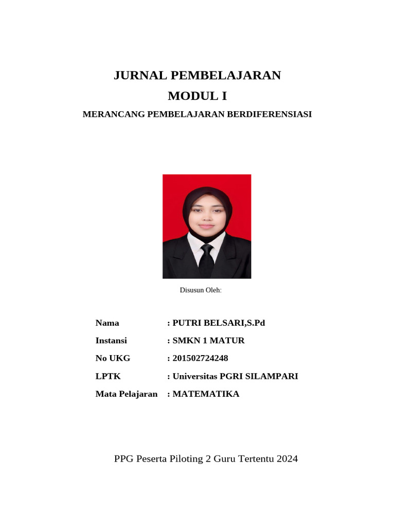 JURNAL PEMBELAJARAN Modul 1 | PDF