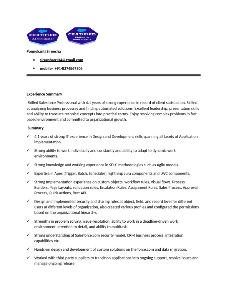 SFDC Resume | PDF