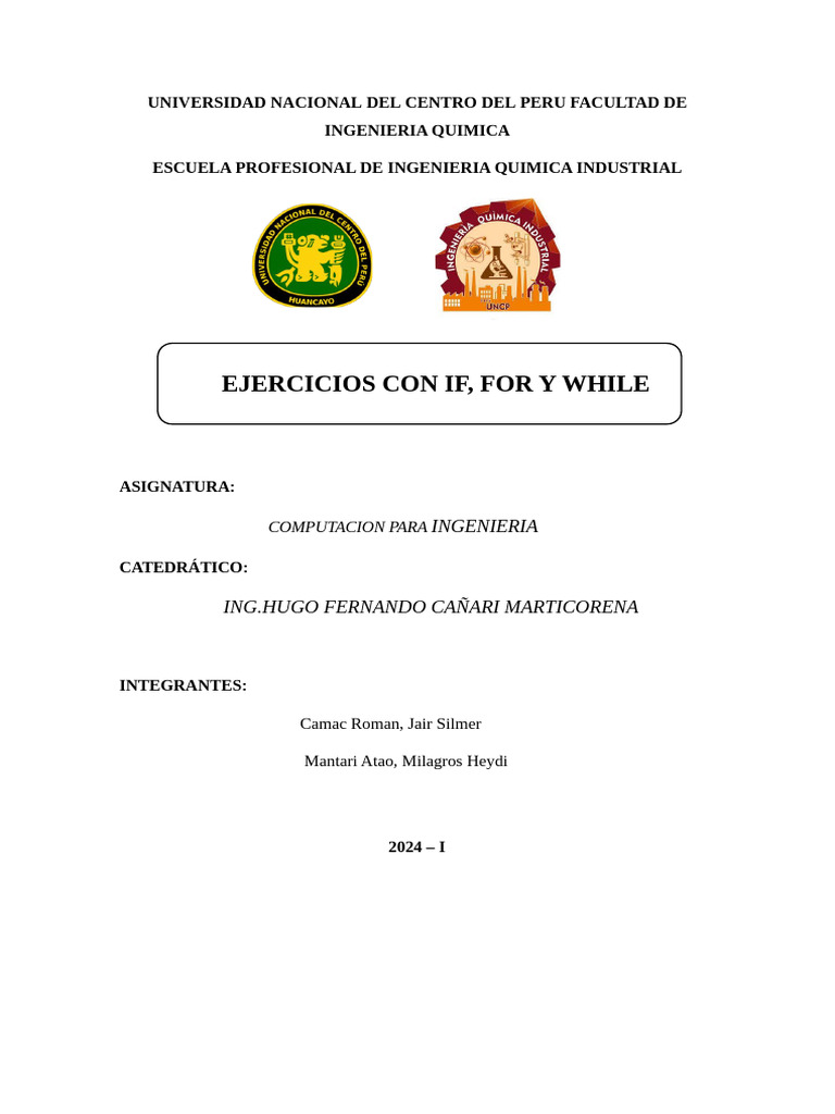 Ejercicios If For While | PDF