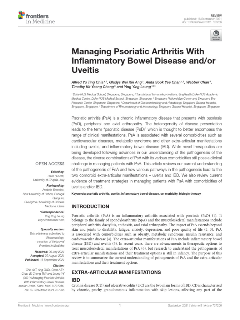 Managing Psoriatic Arthritis With Inflammatory Bowel Disese | PDF