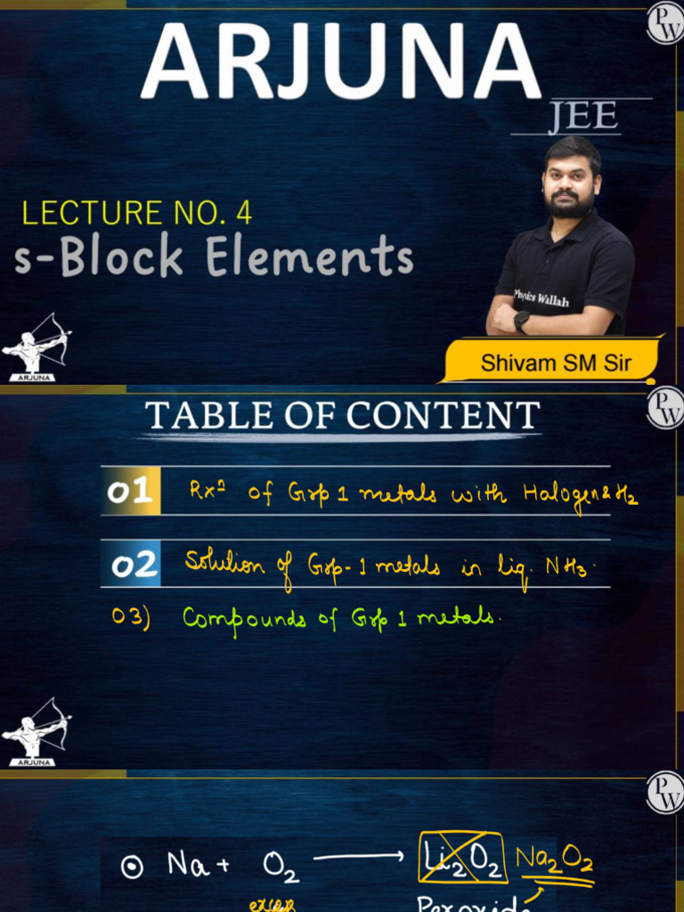 S-Block 04 - Class Notes (Arjuna JEE 2023) | PDF