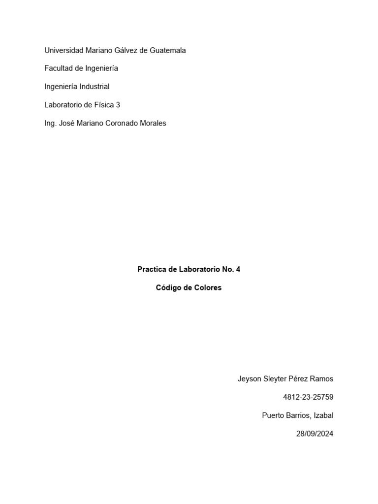 Practica 4 - Codigo de Colores - Fisica 3 - Teoria. | PDF