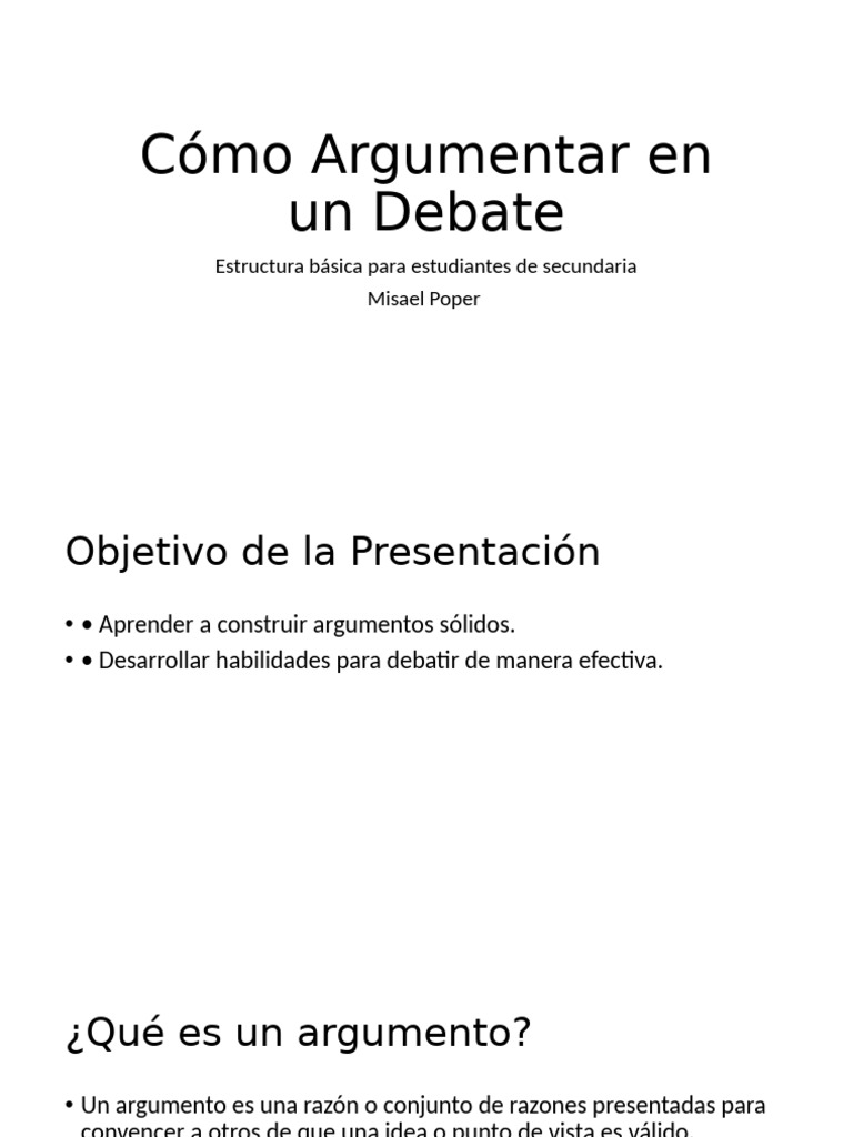 Cómo Argumentar en Un Debate | PDF