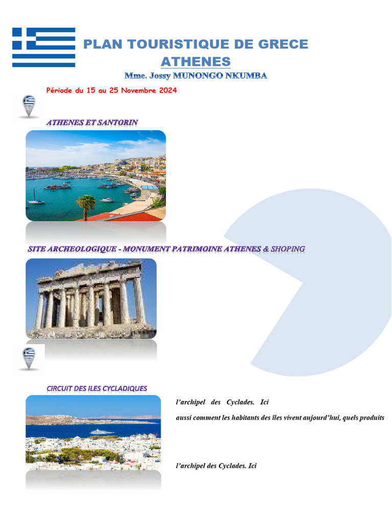 Plan Touristic Grece Athènes 2024 | PDF