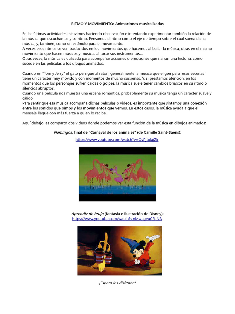 29 Ritmo y Movimiento - Animaciones Musicalizadas | PDF