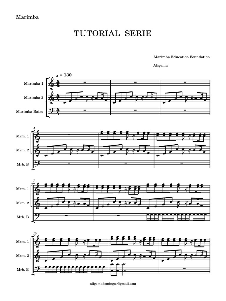 TUTORIAL MARIMBA-Partitura - e - Partes | PDF