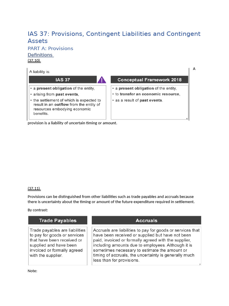 IAS 37 Contingent Liabilities | PDF | Financial Statement | Expense