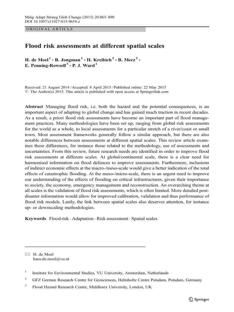 Flood risk assessments at different spatial scales | PDF