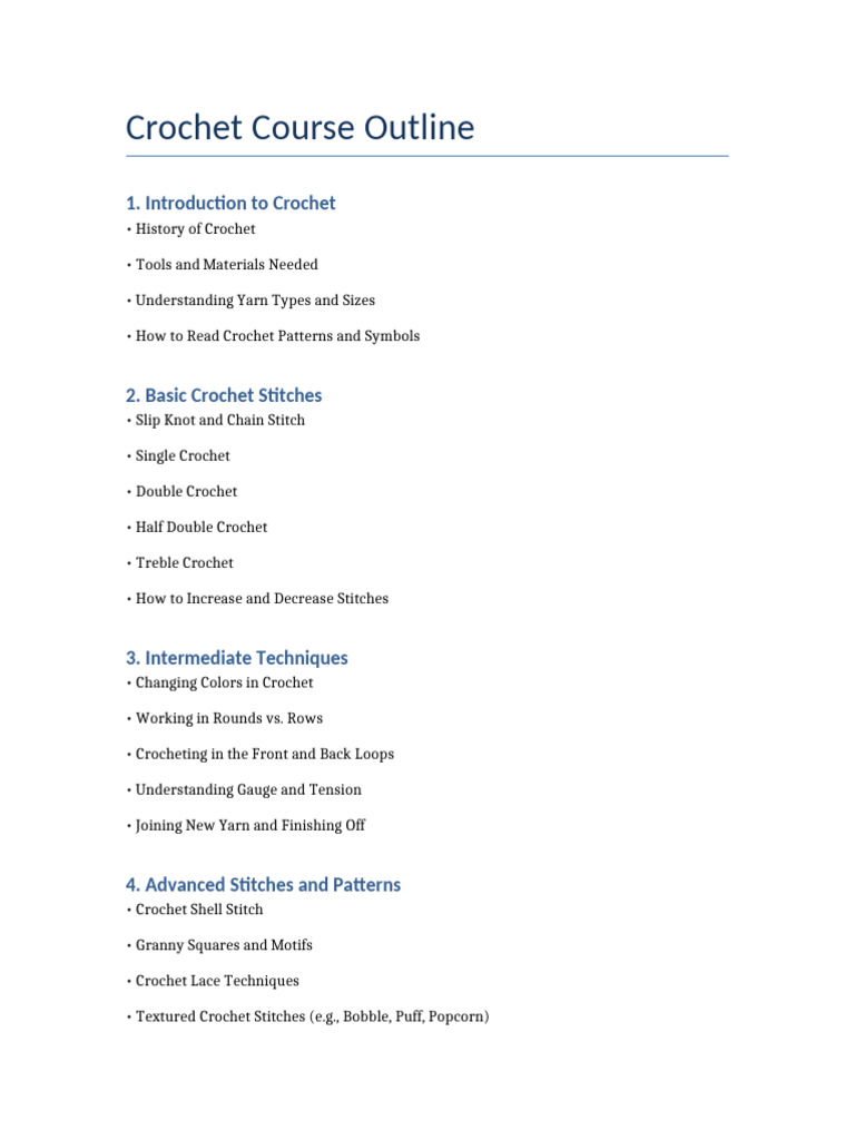 Crochet_Course_Outline | PDF