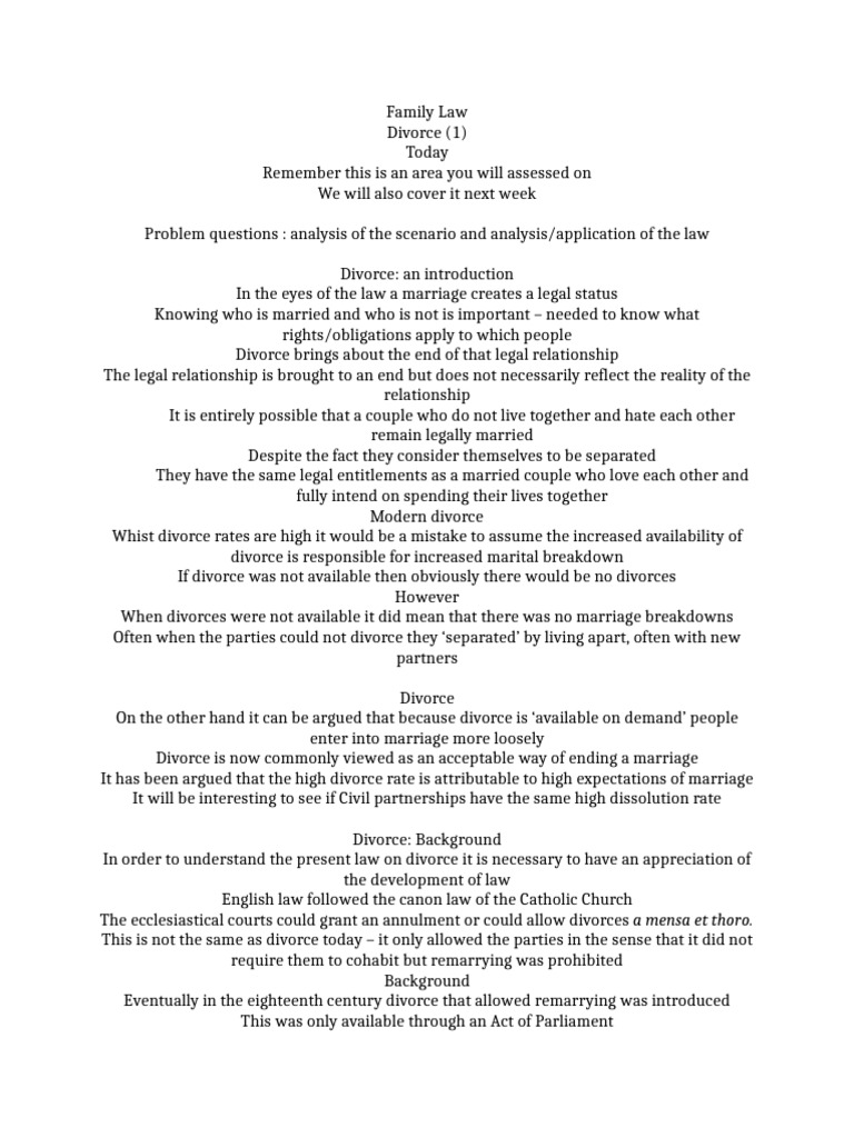 Family Law - Divorce 2 | PDF