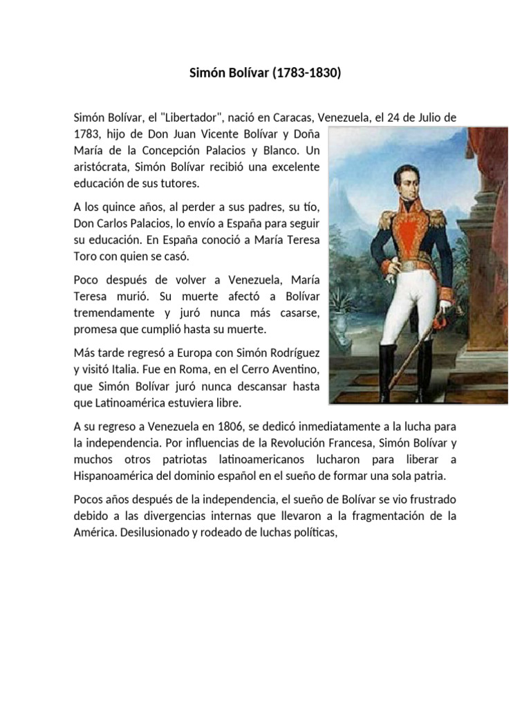 Simón Bolívar | PDF