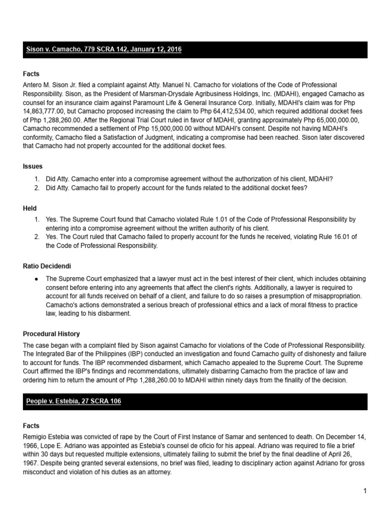 Legal Ethics Assignment 1 | PDF