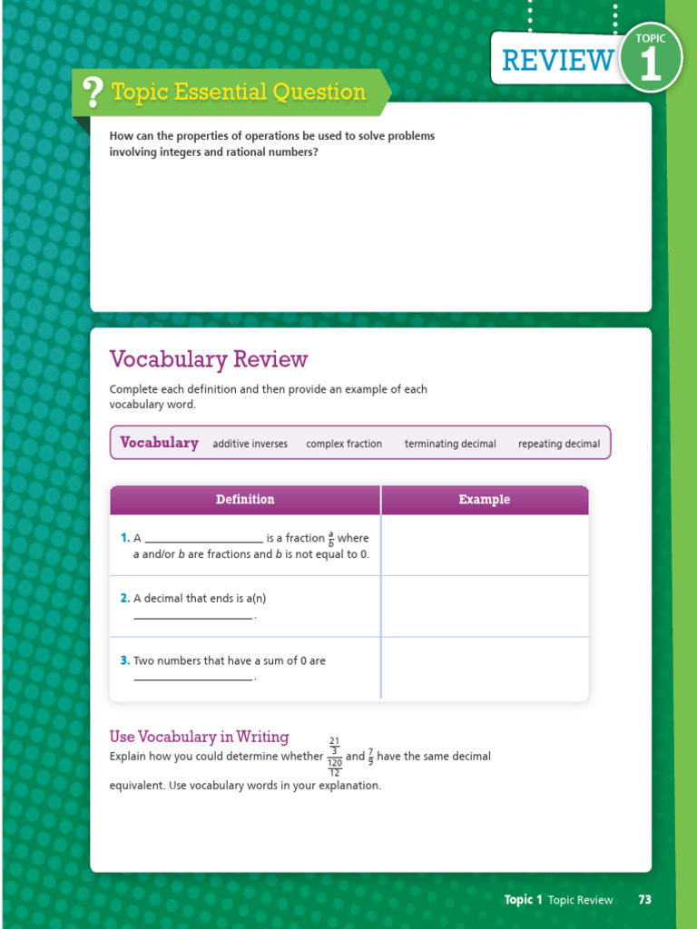 7th Grade Lesson 1 | PDF | Decimal | Rational Number