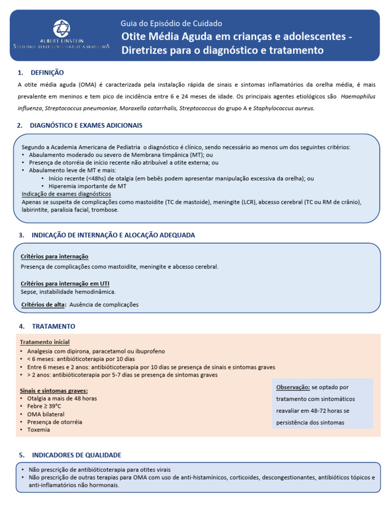 Otite Media Aguda em Criancas e Adolescentes | PDF
