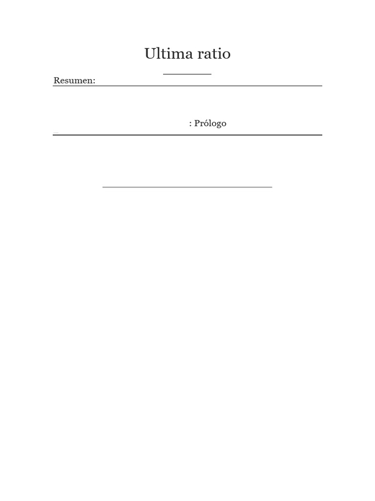 Ultima Ratio | PDF