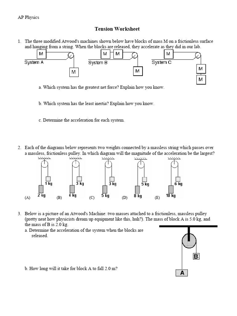 4 PulleyTension Worksheet | PDF