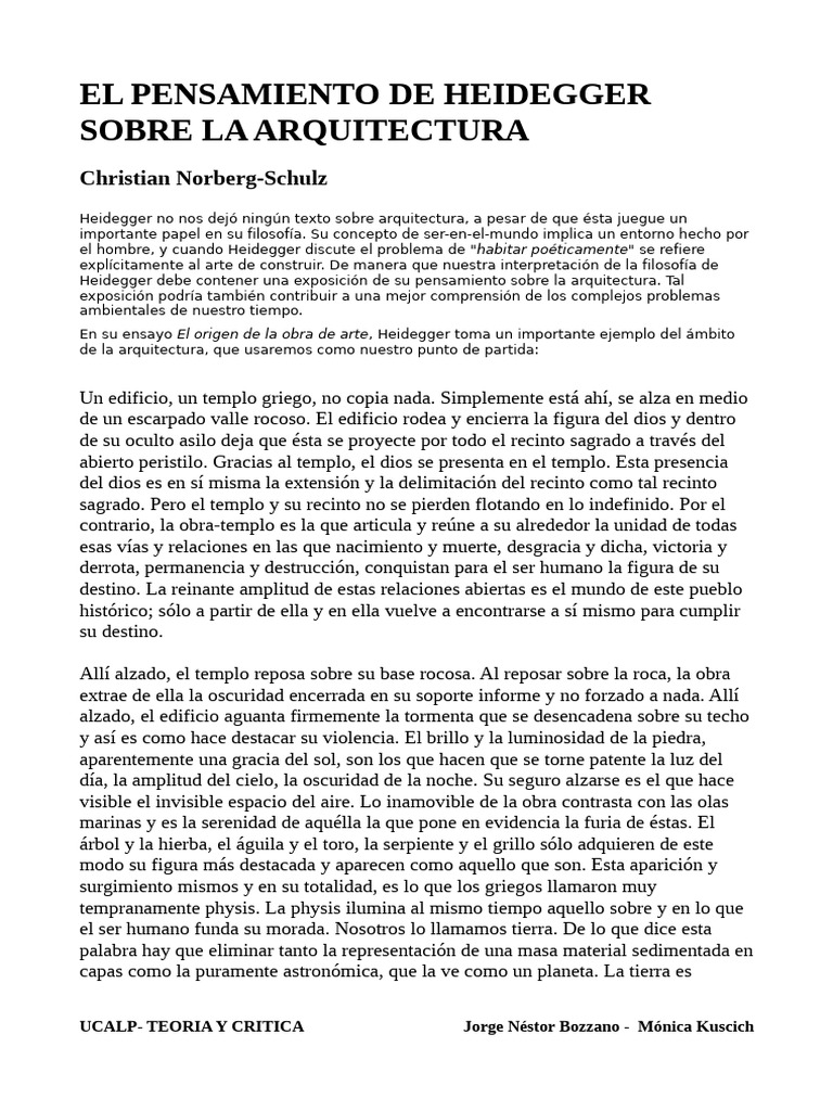 El Pensamiento de Heidegger | PDF