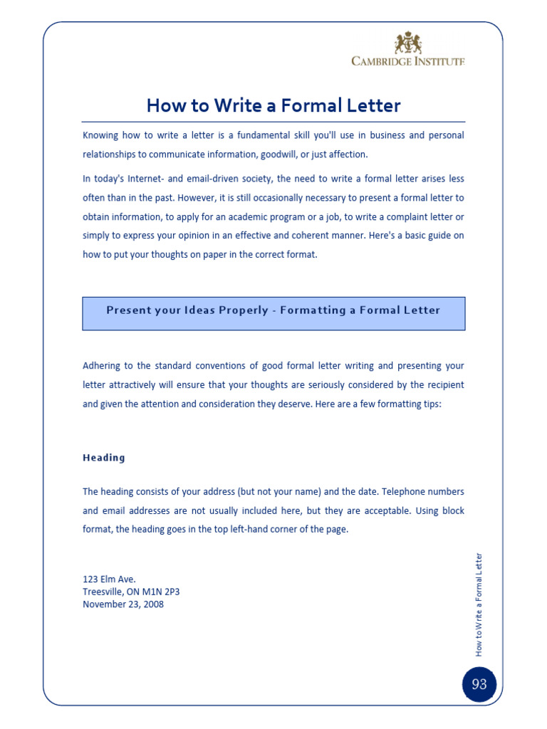 4 How To Write A Formal Letter | PDF