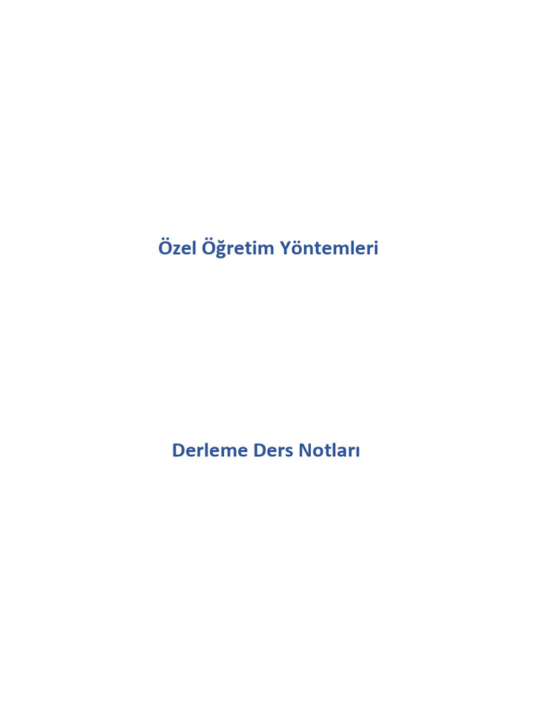 Ozel - Ogretim - Ders - Notlari Vize | PDF