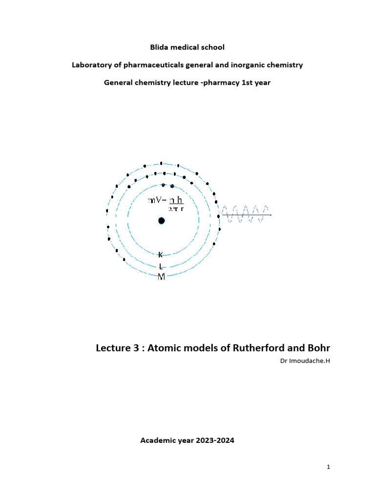 Atomic Models of Rutherford and Bohr English | PDF