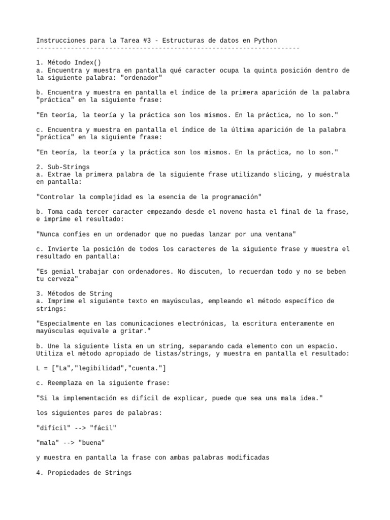 TAREA #3 - Practica Estructuras de Datos en Python | PDF
