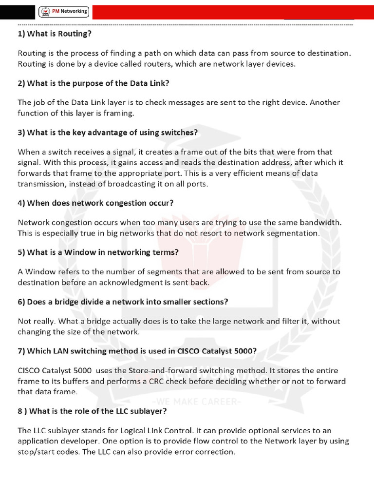 CCNP Important Interview Questions | PDF | Business | Technology & Engineering