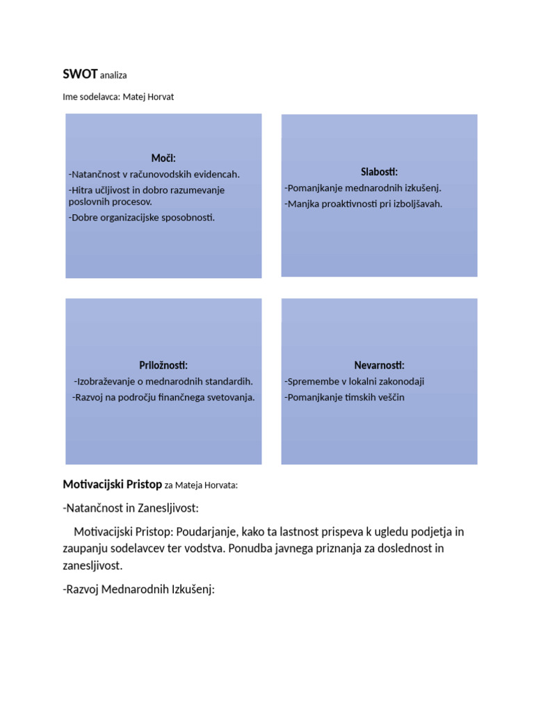 SWOT Analiza | PDF