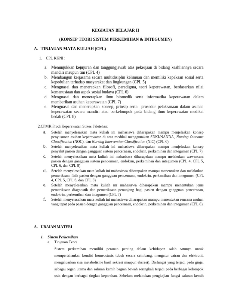 KMB 2. Fahri Adam Nugraha PSIK 2B (JAWABAN ANFIS KEMIH DAN INTEGUMEN) | PDF