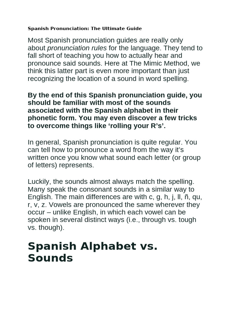 000 Spanish Pronunciation The Ultimate Guide | PDF
