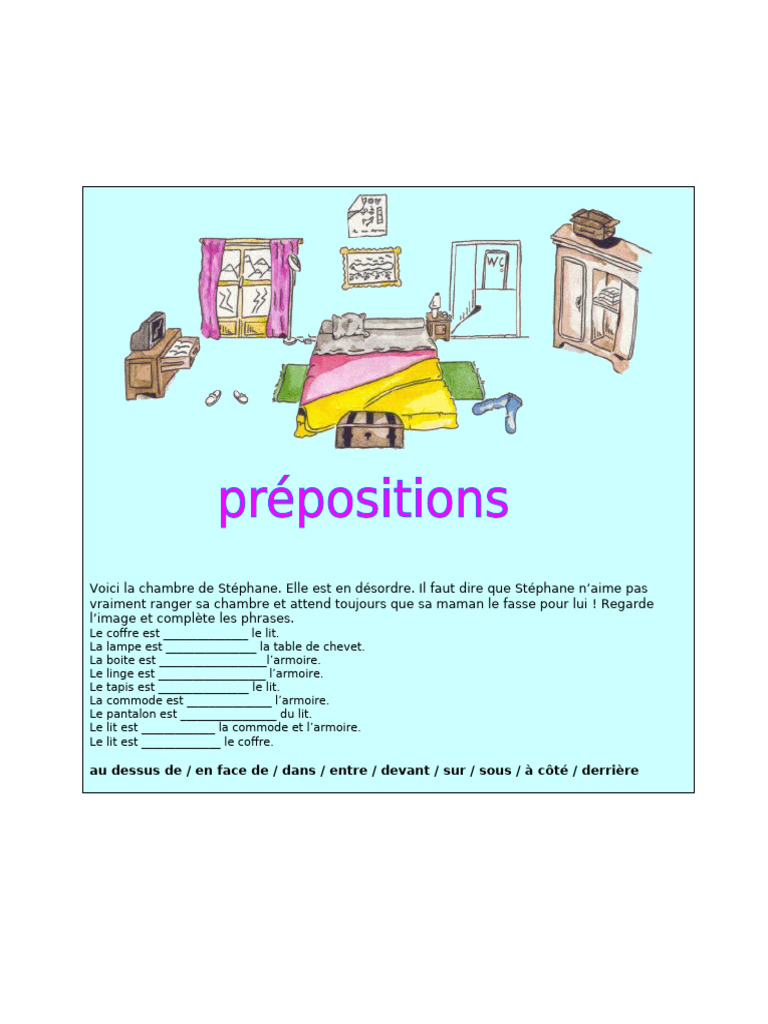 Prepositions Feuille Dexercices - 6043 | PDF