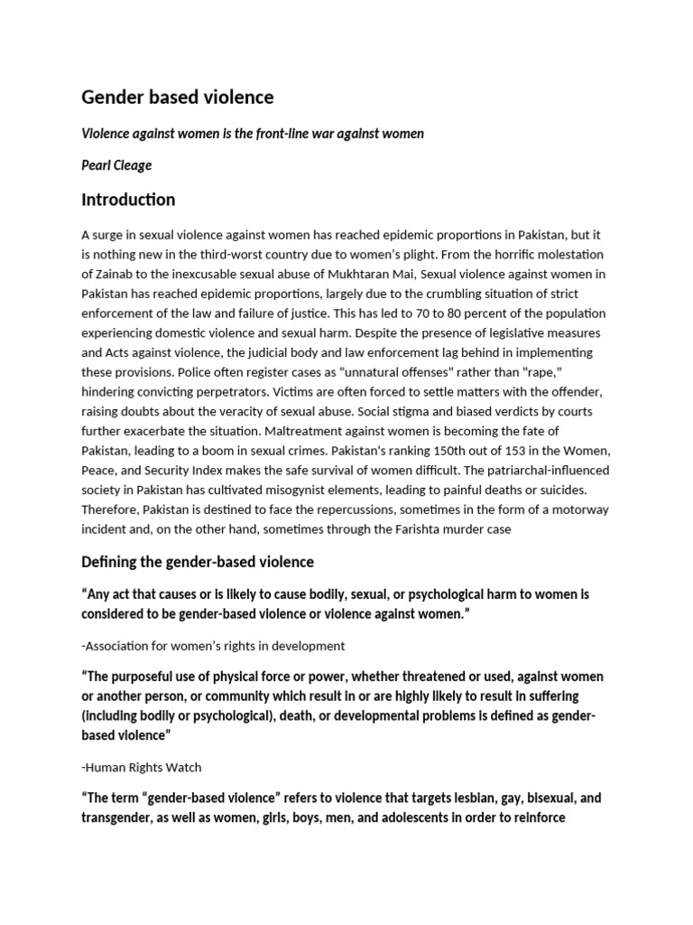 Gender Based Violence | PDF