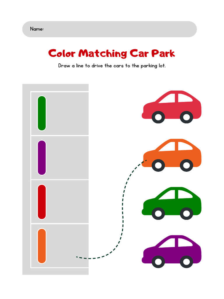Colorful Playful Car Park Color Matching Worksheet - 20240601 - 090305 ...