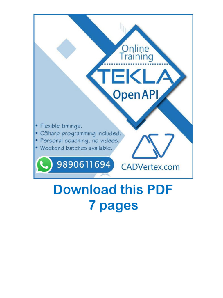 Tekla OpenAPI CADVertex | PDF
