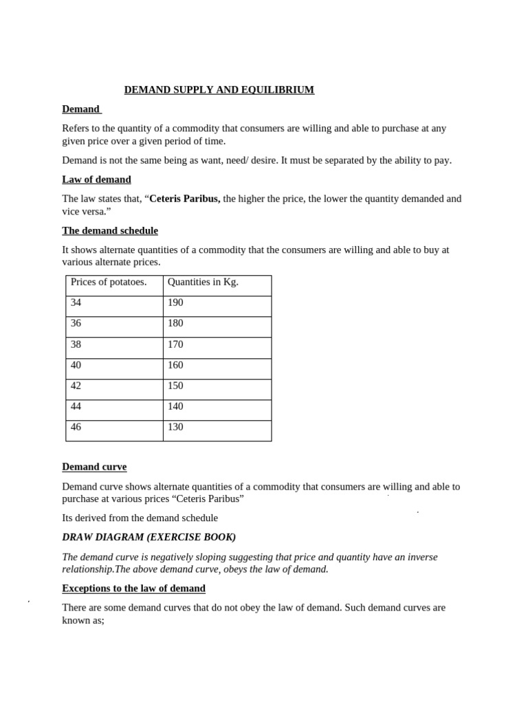 Demand Supply and Equilibrium (1) 2 | PDF | Economic Equilibrium ...