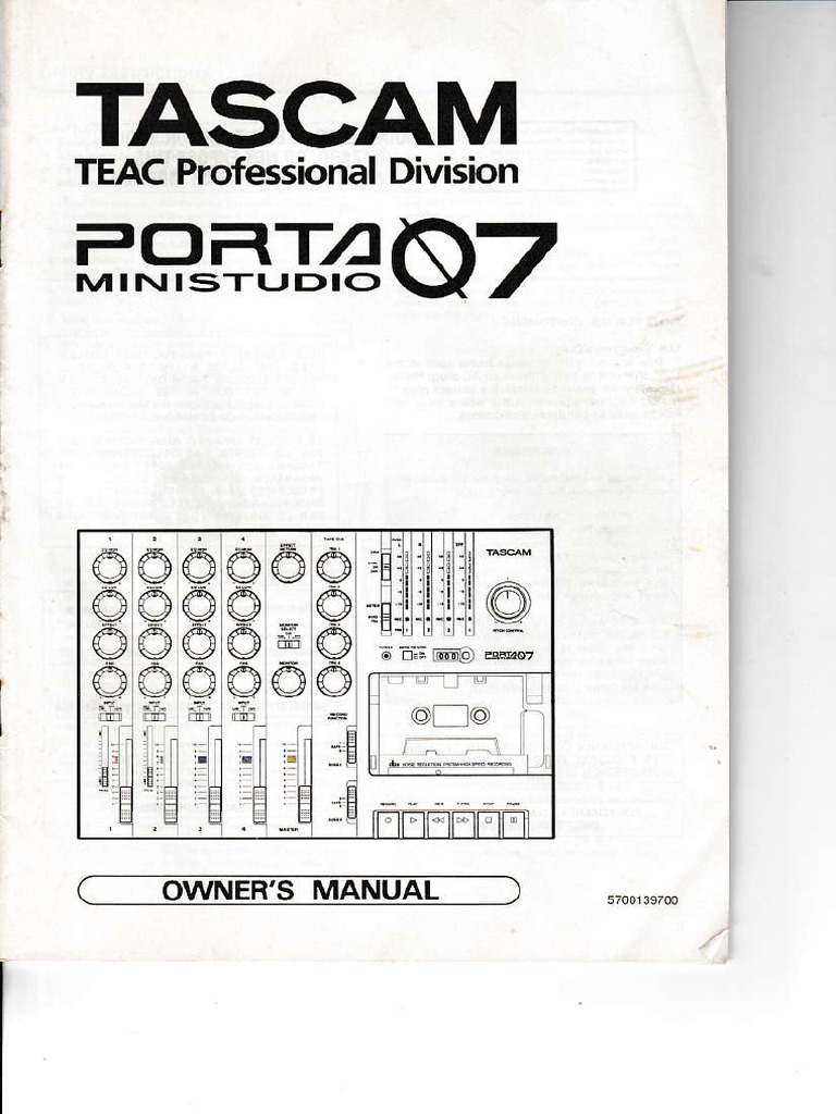 Tascam Porta 07 Owners Manual | PDF