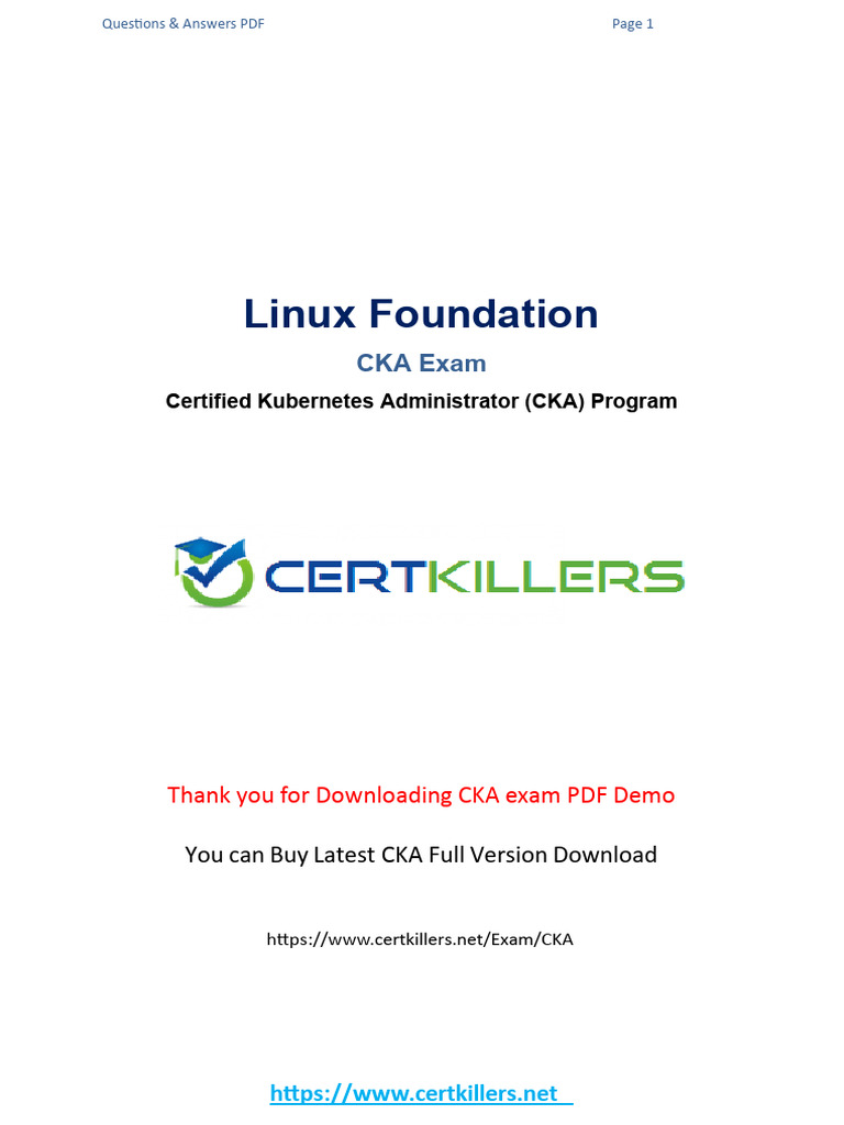 Linux Foundation: CKA Exam | PDF
