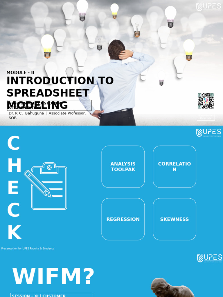 Introduction To Spreadsheet Modeling: Module - Ii | PDF