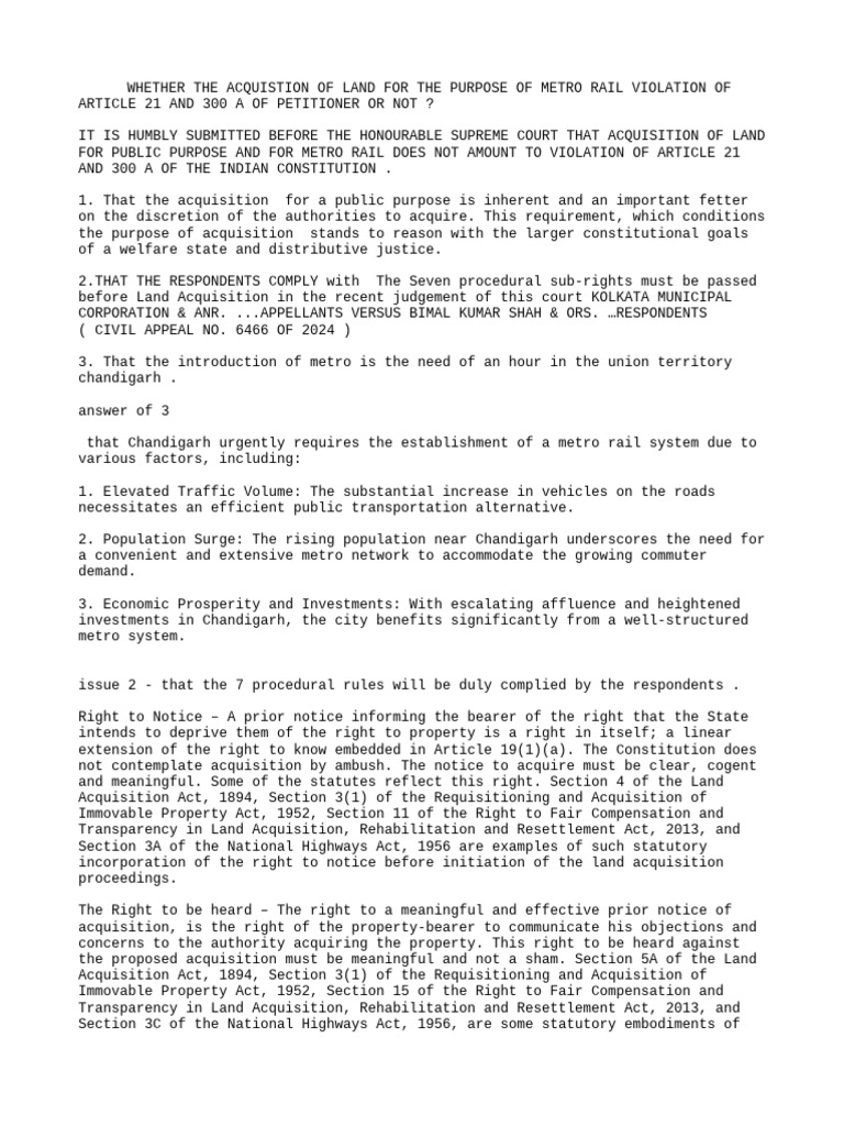 Whether The Acquistion of Land For | PDF