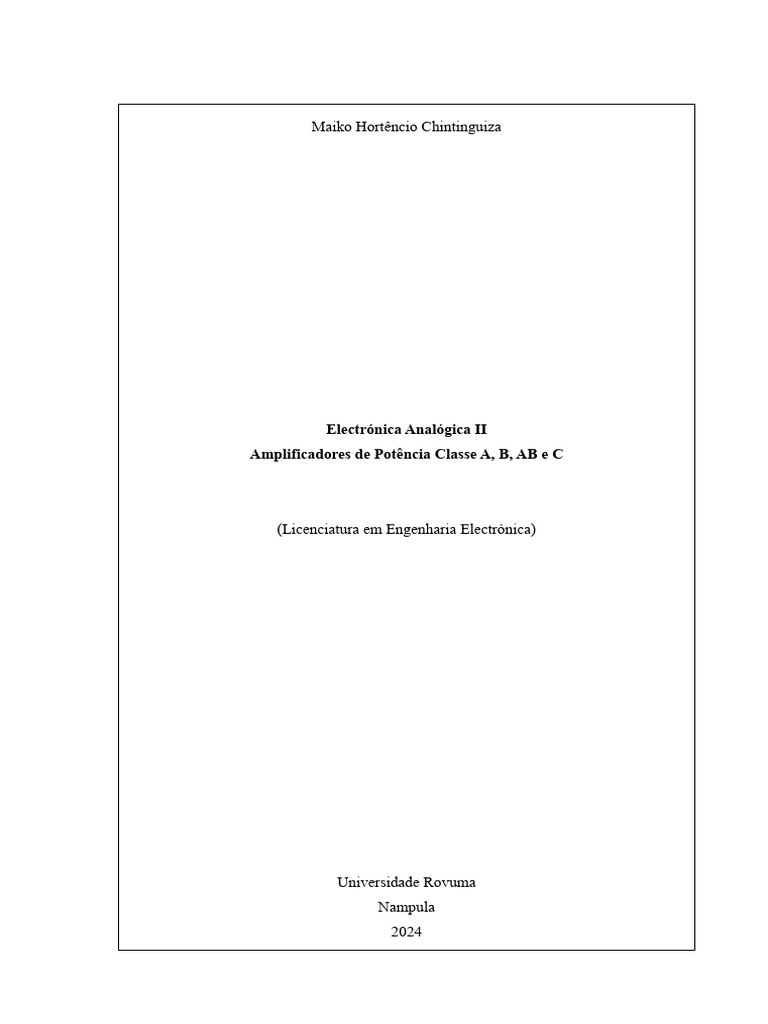 Amplificadores de Potência (EAII) | PDF