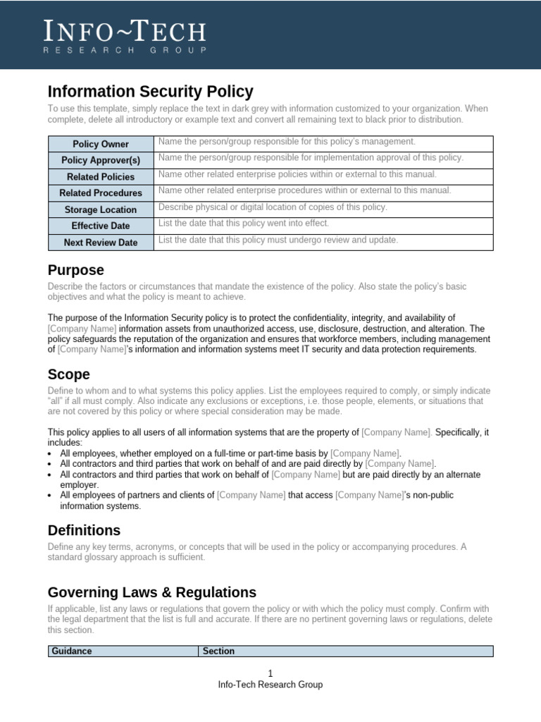 Information-Security-Policy-Template-v3 | PDF