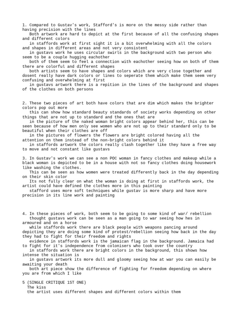 Art Critique Note | PDF