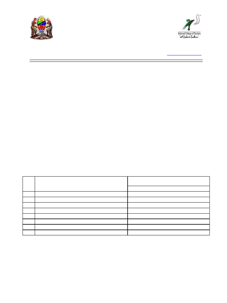 Arusha Joining Instruction | PDF