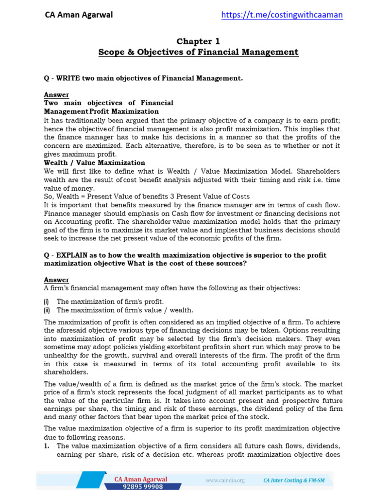 FM Theory Important Q&A | PDF | Dividend | Finance & Money Management