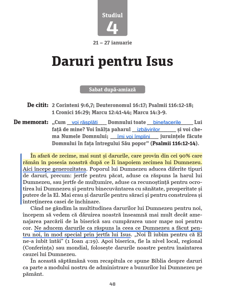 Daruri Pentru Isus | PDF