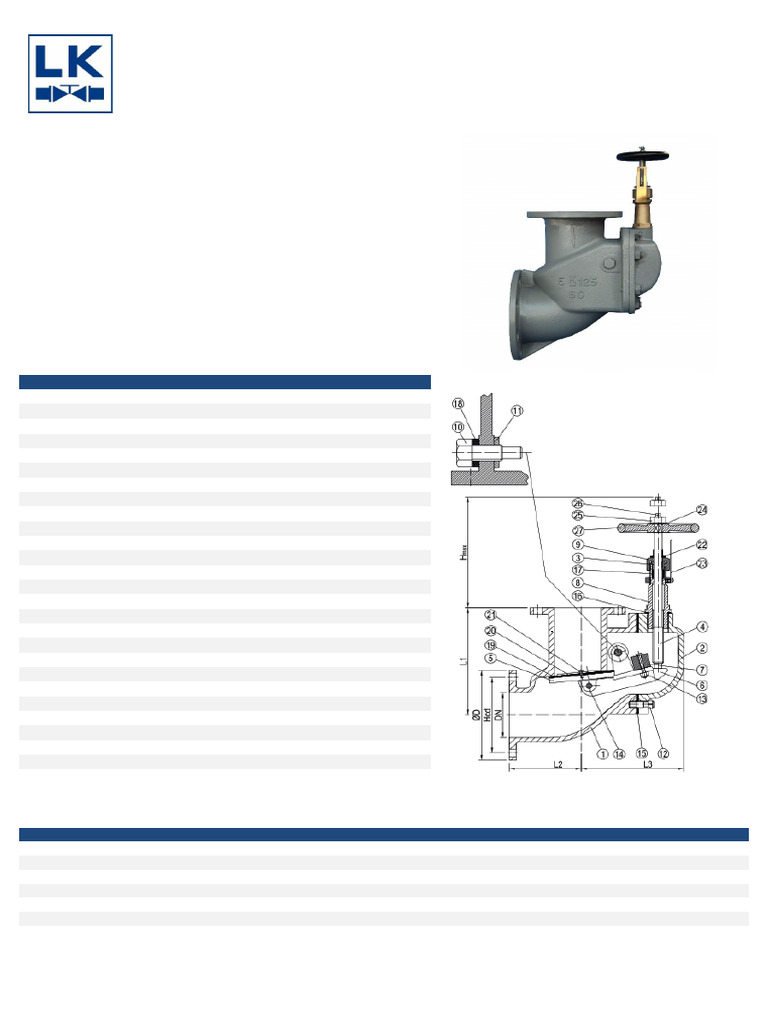 Storm Valve: Angle Type, Flanged Ends | PDF